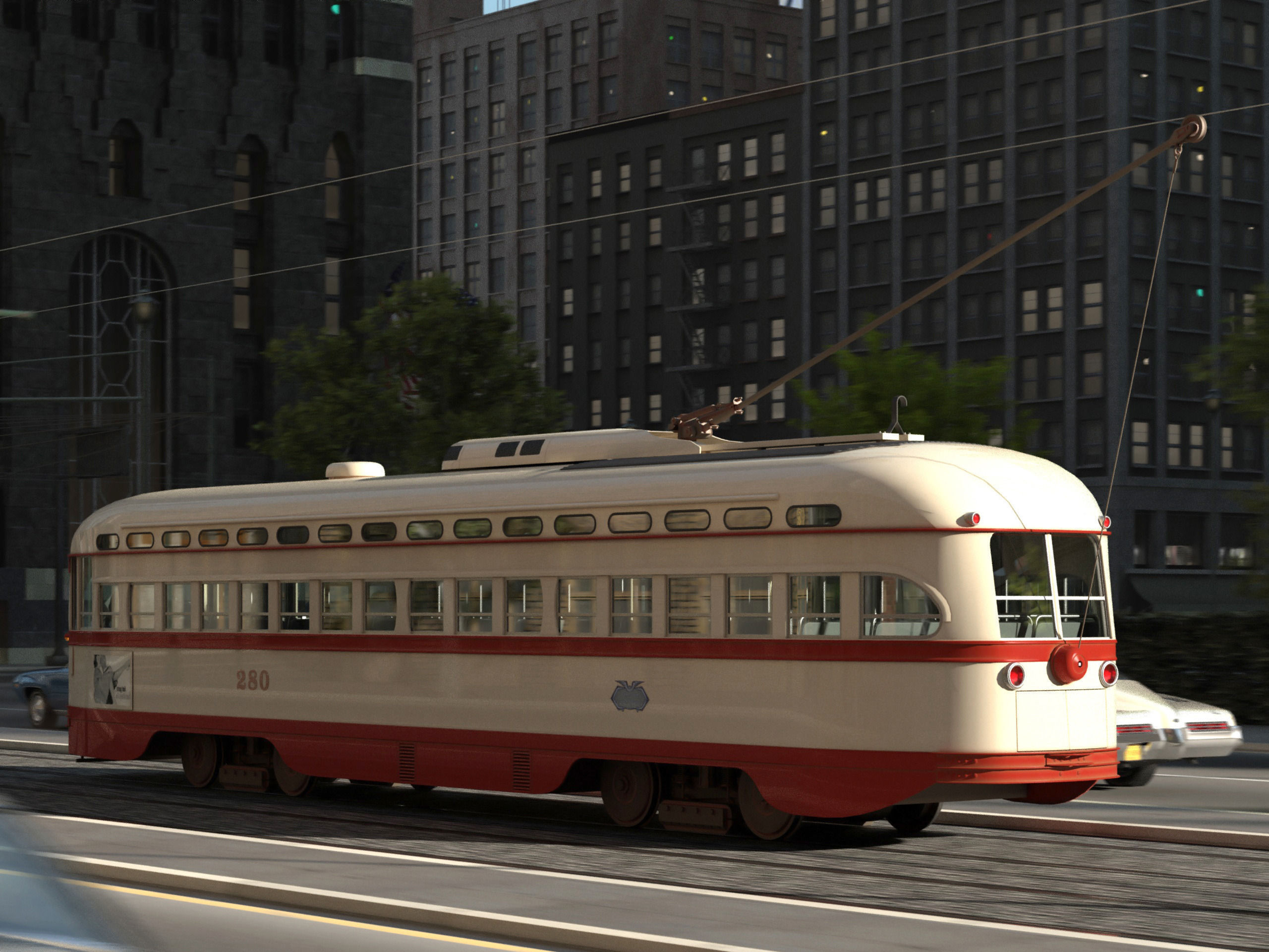 PCC Streetcar 1945 3D Model MAX OBJ 3DS FBX C4D | CGTrader.com