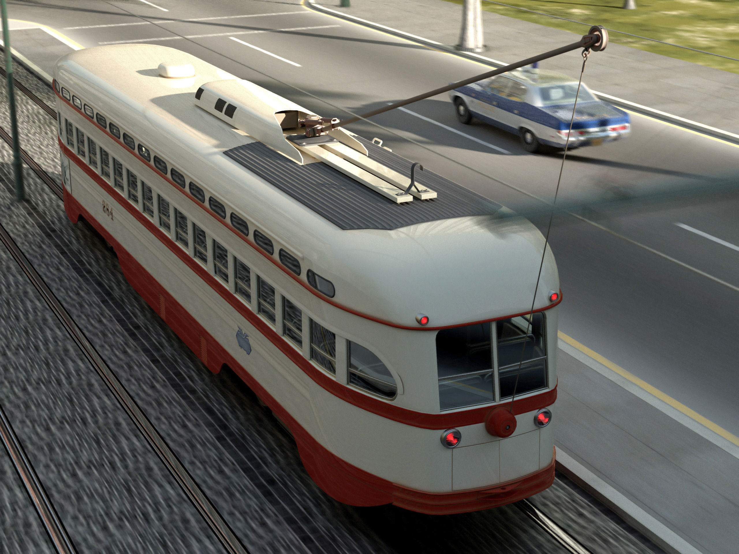 PCC Streetcar 1945 3D Model MAX OBJ 3DS FBX C4D - CGTrader.com