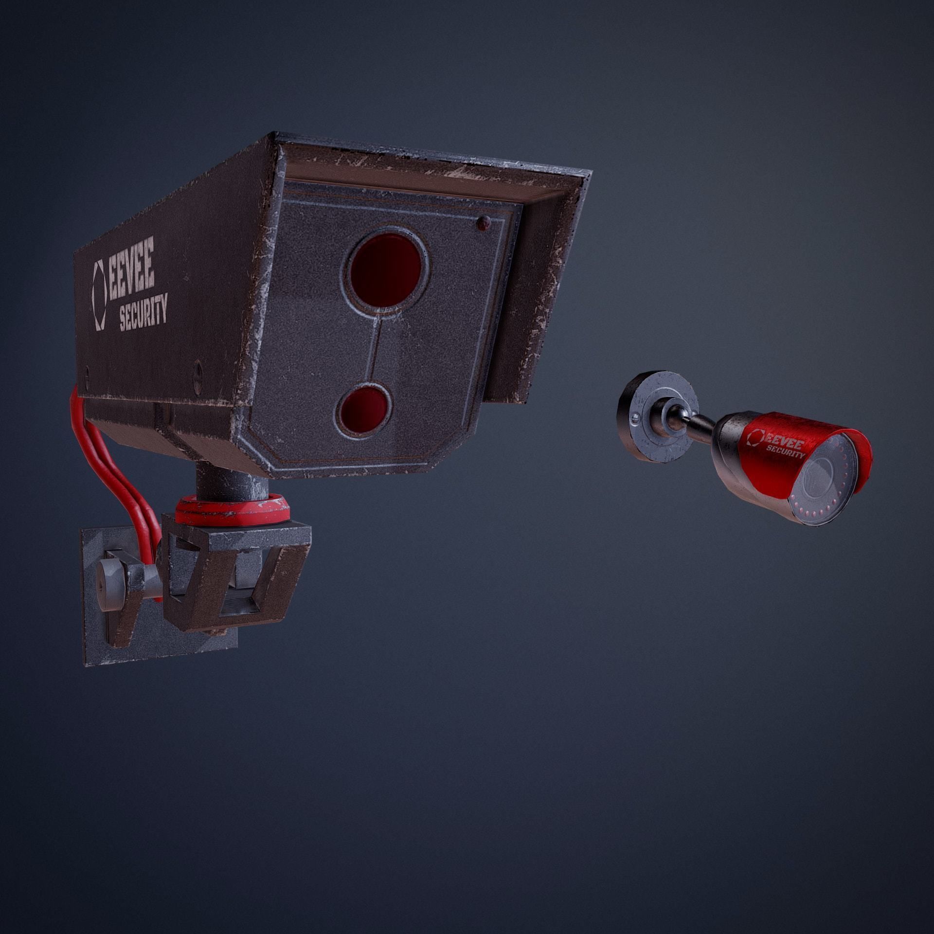 Cyberpunk Surveillance Cameras assets free VR / AR / low-poly 3D model ...