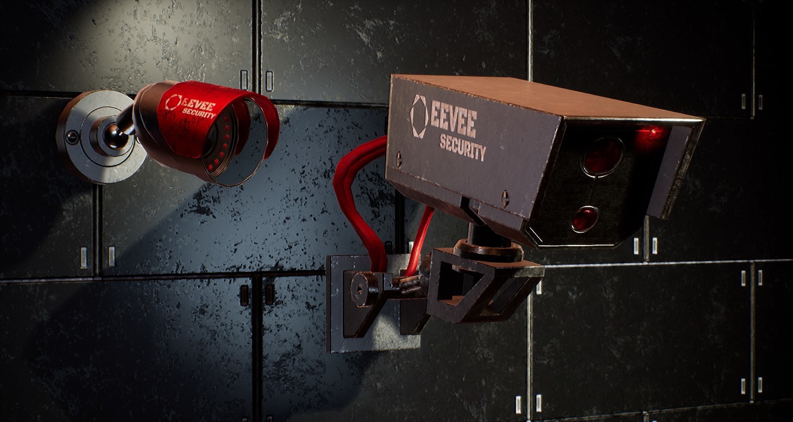 Cyberpunk Surveillance Cameras assets free VR / AR / low-poly 3D model ...