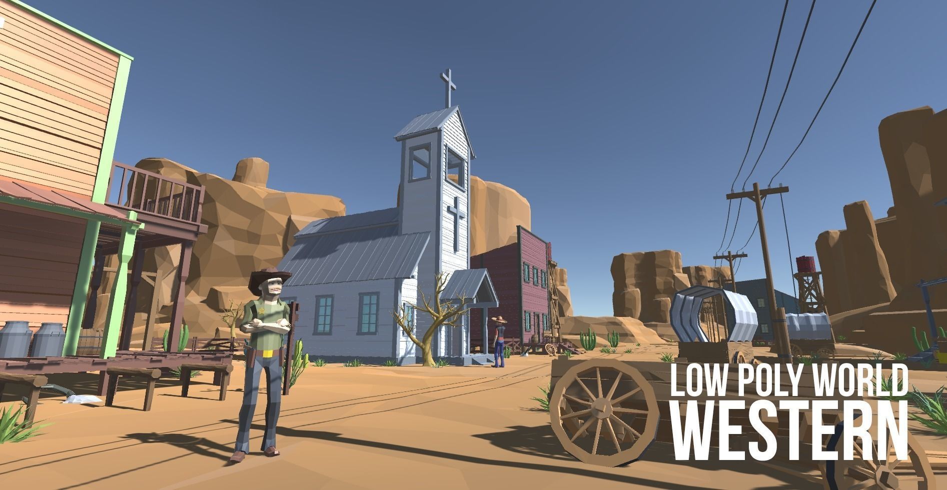 3D model LOW POLY WORLD - WESTERN VR / AR / low-poly rigged | CGTrader