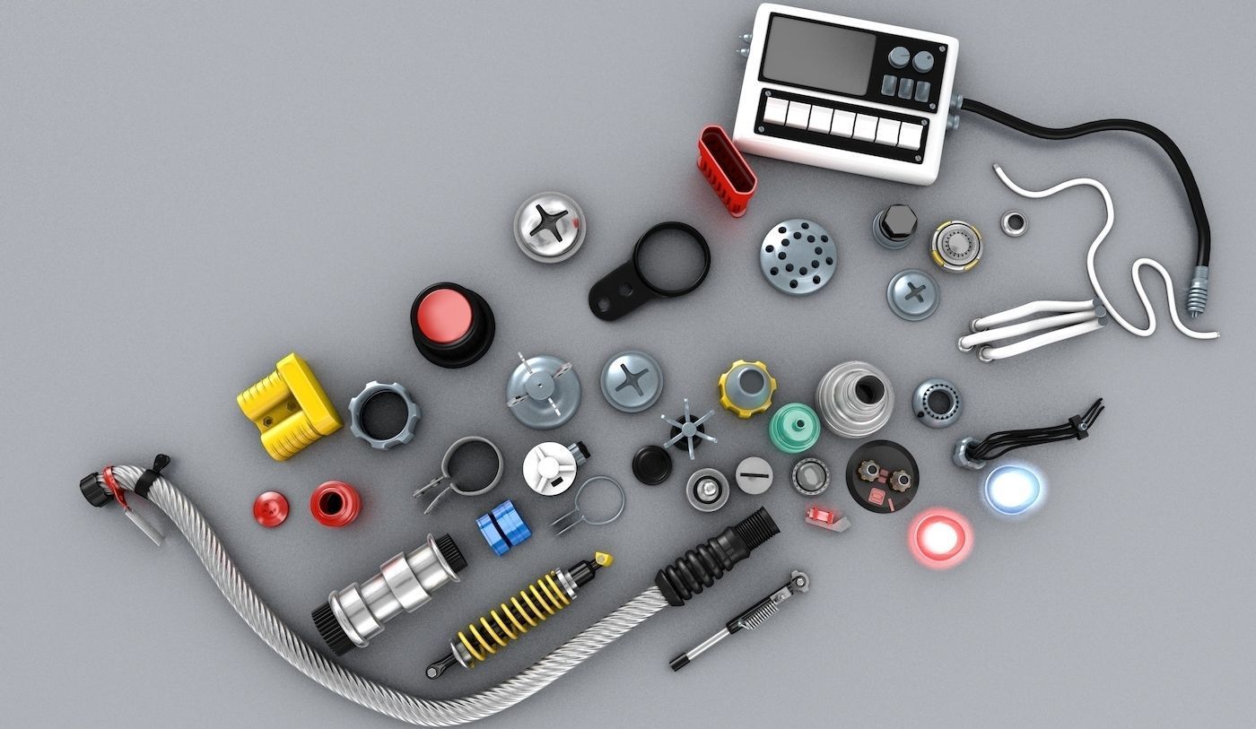 Electronic Technic Parts 3D model | CGTrader