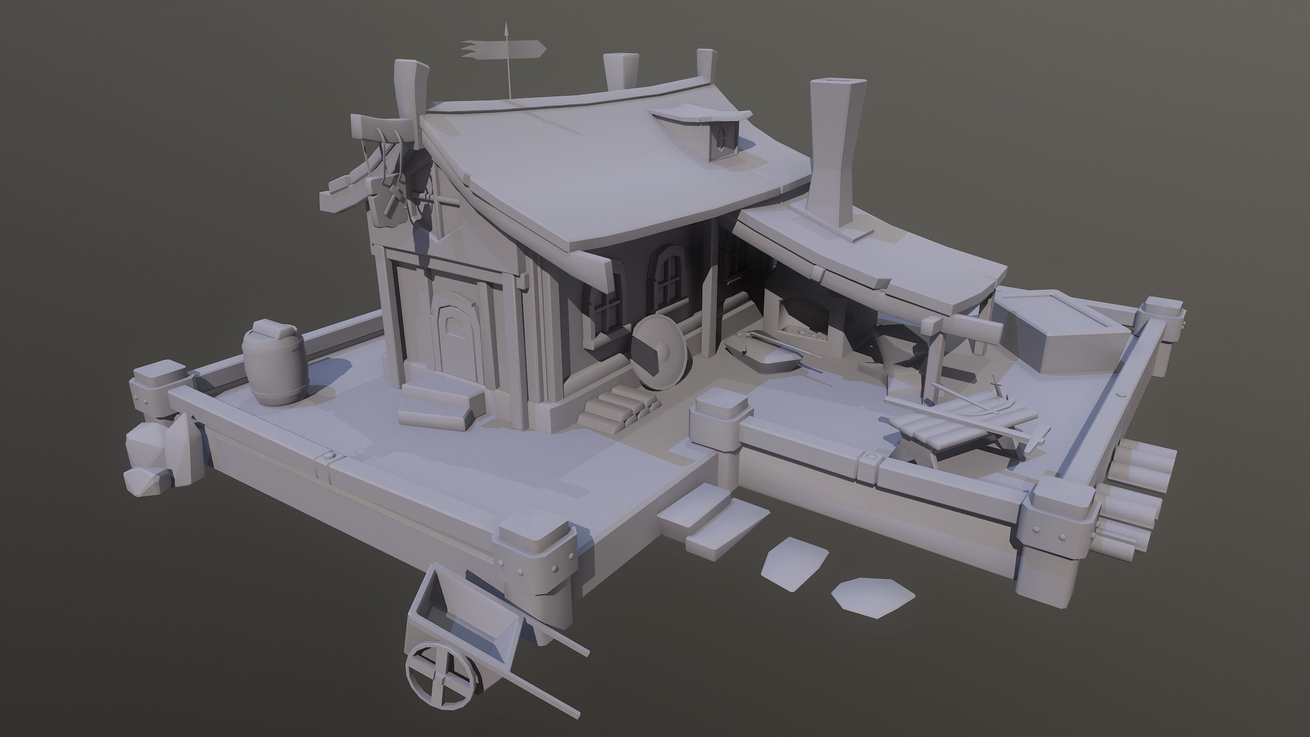 3D model forge building VR / AR / low-poly | CGTrader