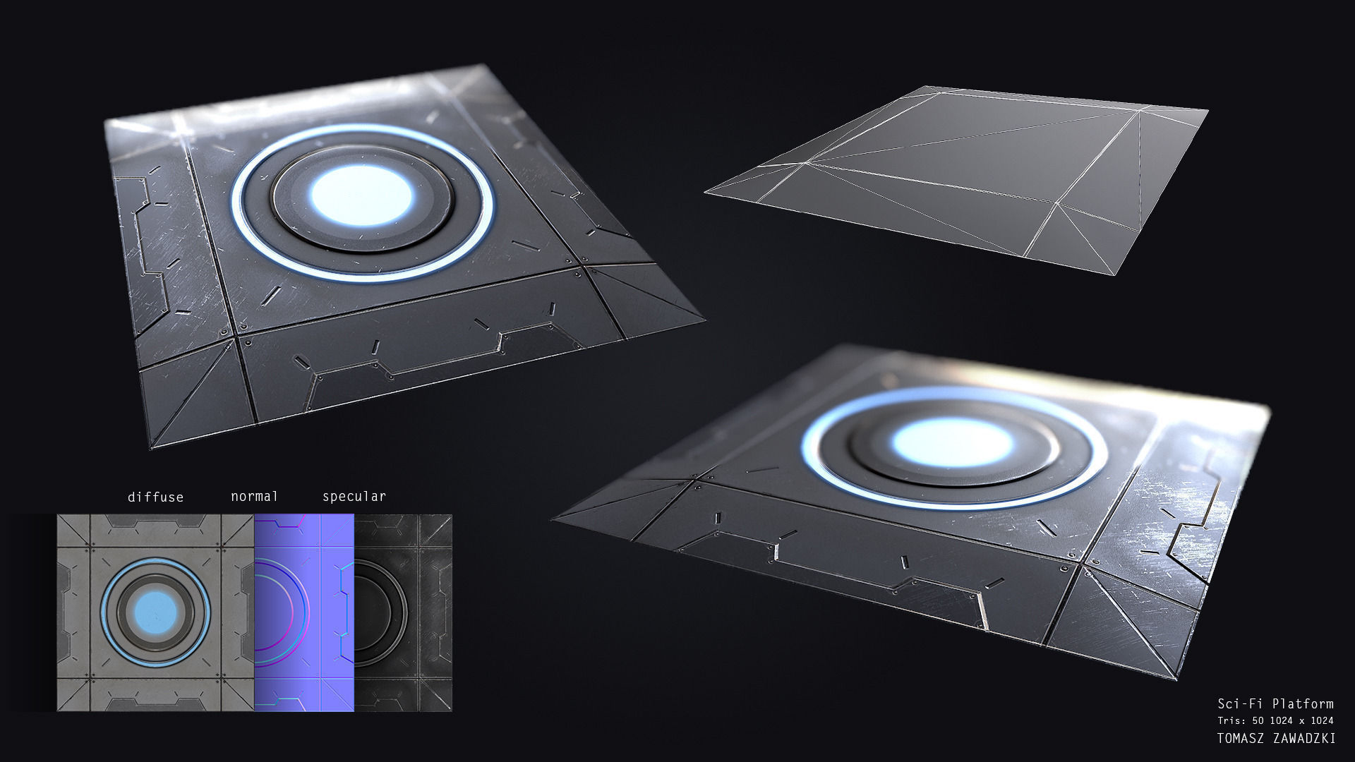 3D model Sci-fi Platform - Low Poly VR / AR / low-poly | CGTrader