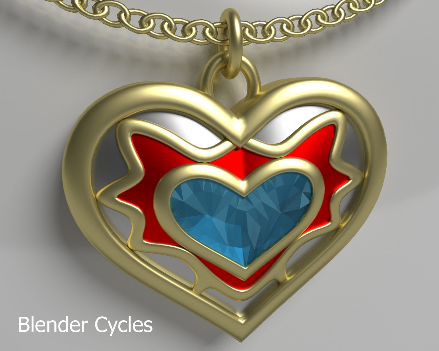 Golden Heart Medallion free 3D model | CGTrader