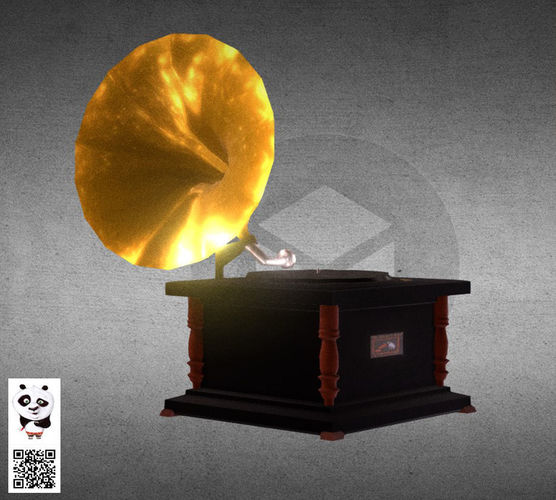 The gramophone 3D model animated | CGTrader