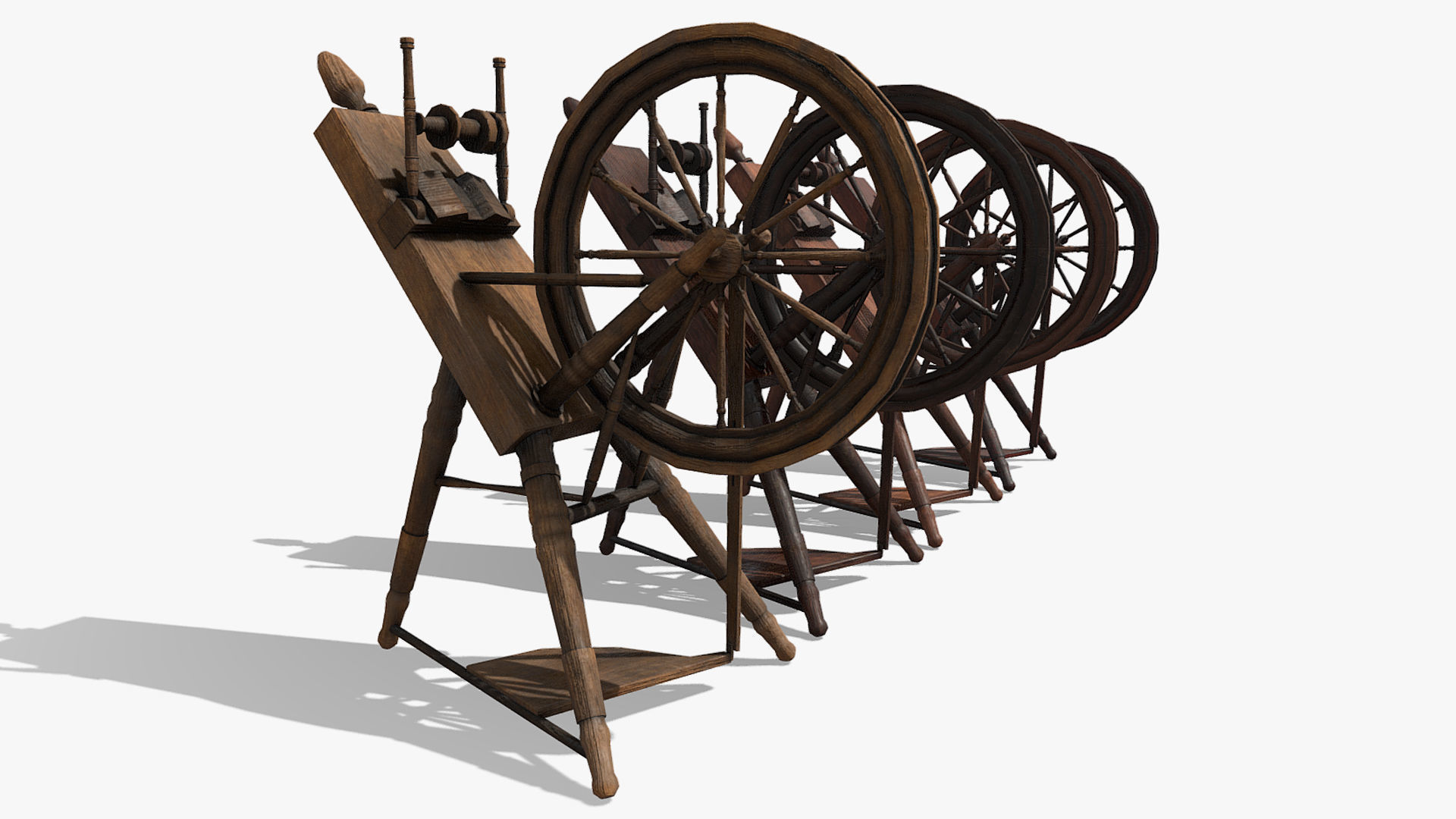 3D model Low Poly PBR Spinning Wheel VR / AR / low-poly | CGTrader