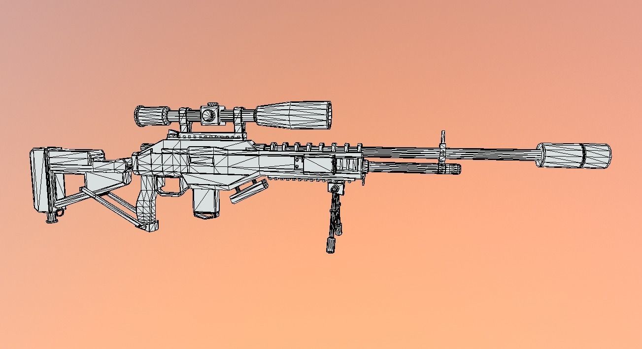 3D model Futuristic Sniper Rifle VR / AR / low-poly | CGTrader