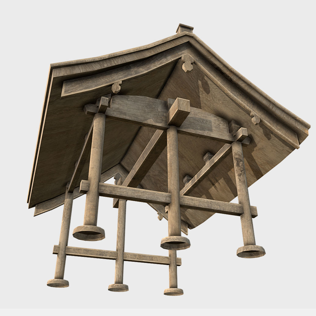 3D model Low Poly PBR Oriental Gate VR / AR / low-poly | CGTrader