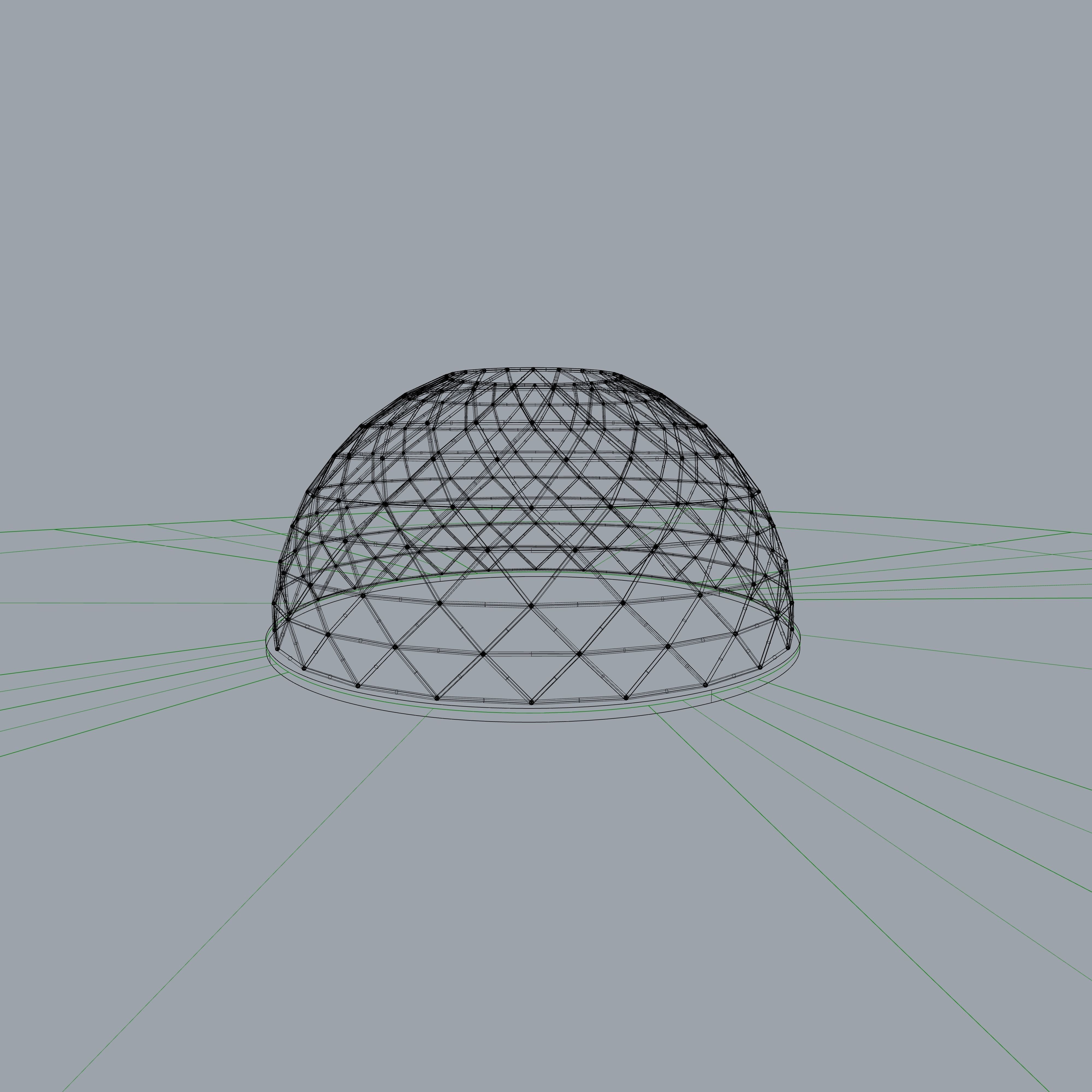 Geodesic dome large dome frame structure 3D model | CGTrader