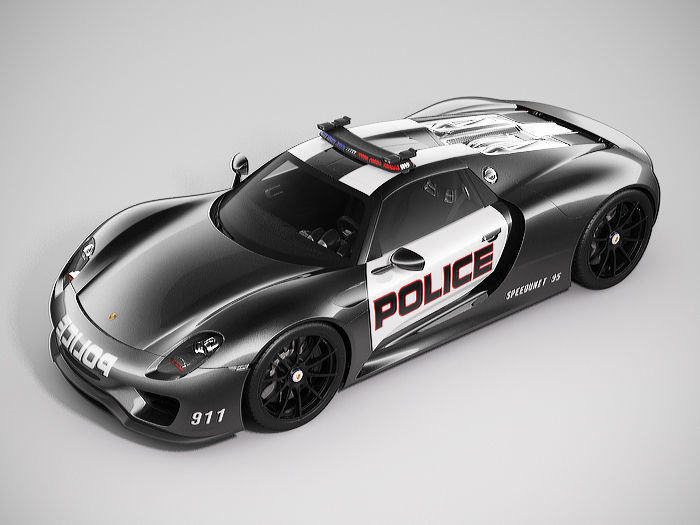 Porsche 918 Spyder Police 3D model | CGTrader