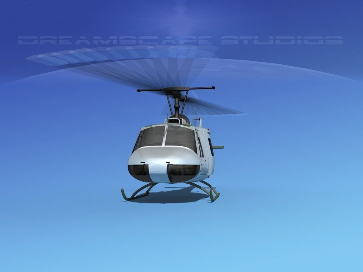 Bell 204 Ashley Aviation 3D model animated rigged | CGTrader