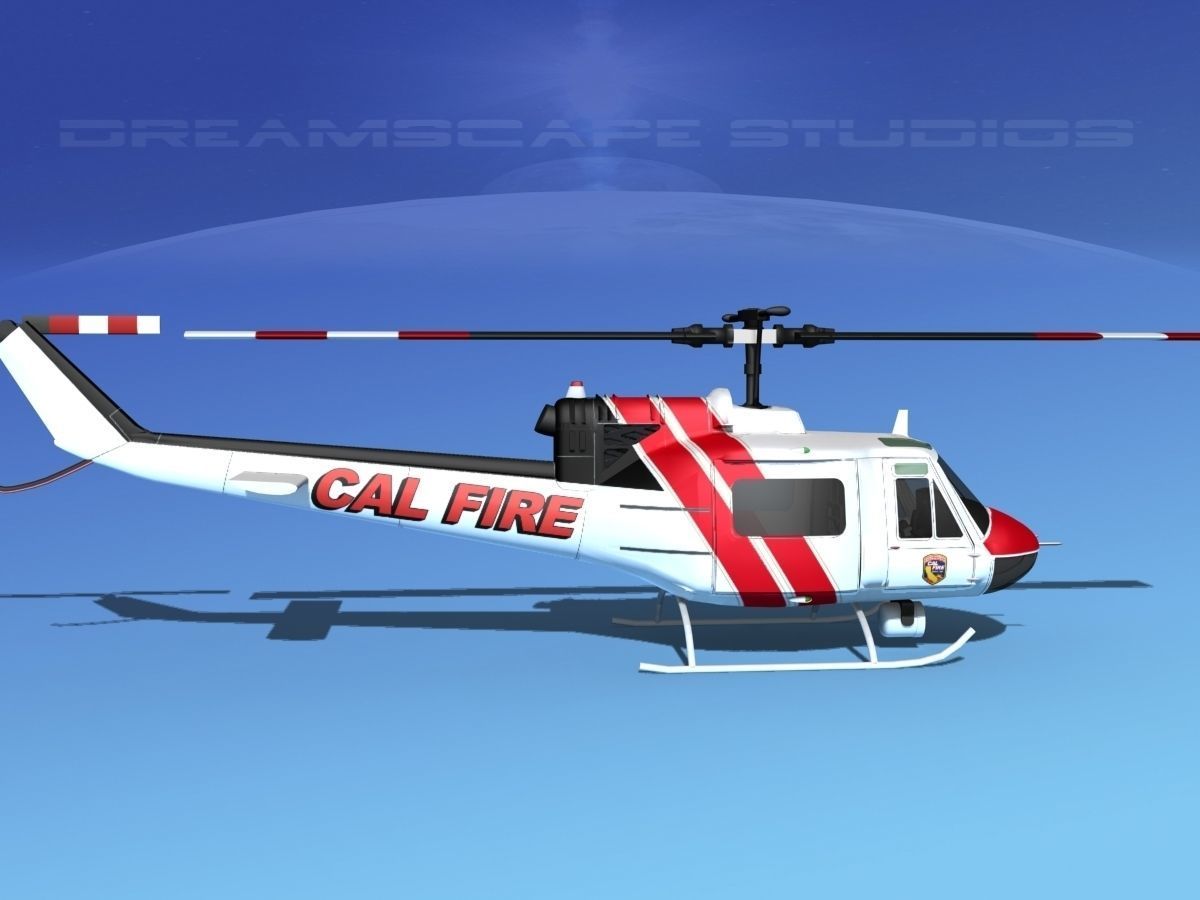 Bell 205 CALFire 3D model animated rigged | CGTrader
