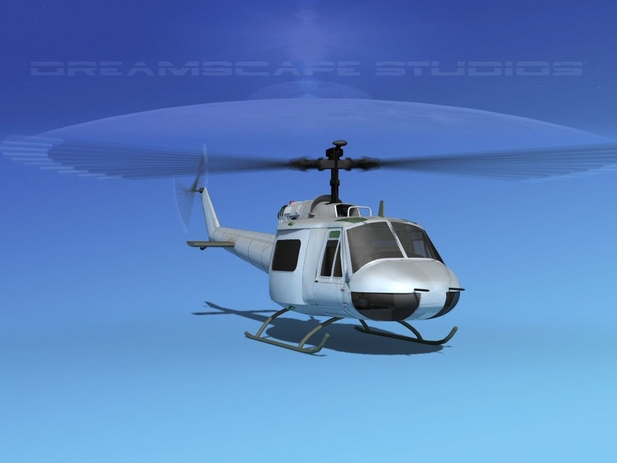 Bell 205 CALFire 3D model animated rigged | CGTrader