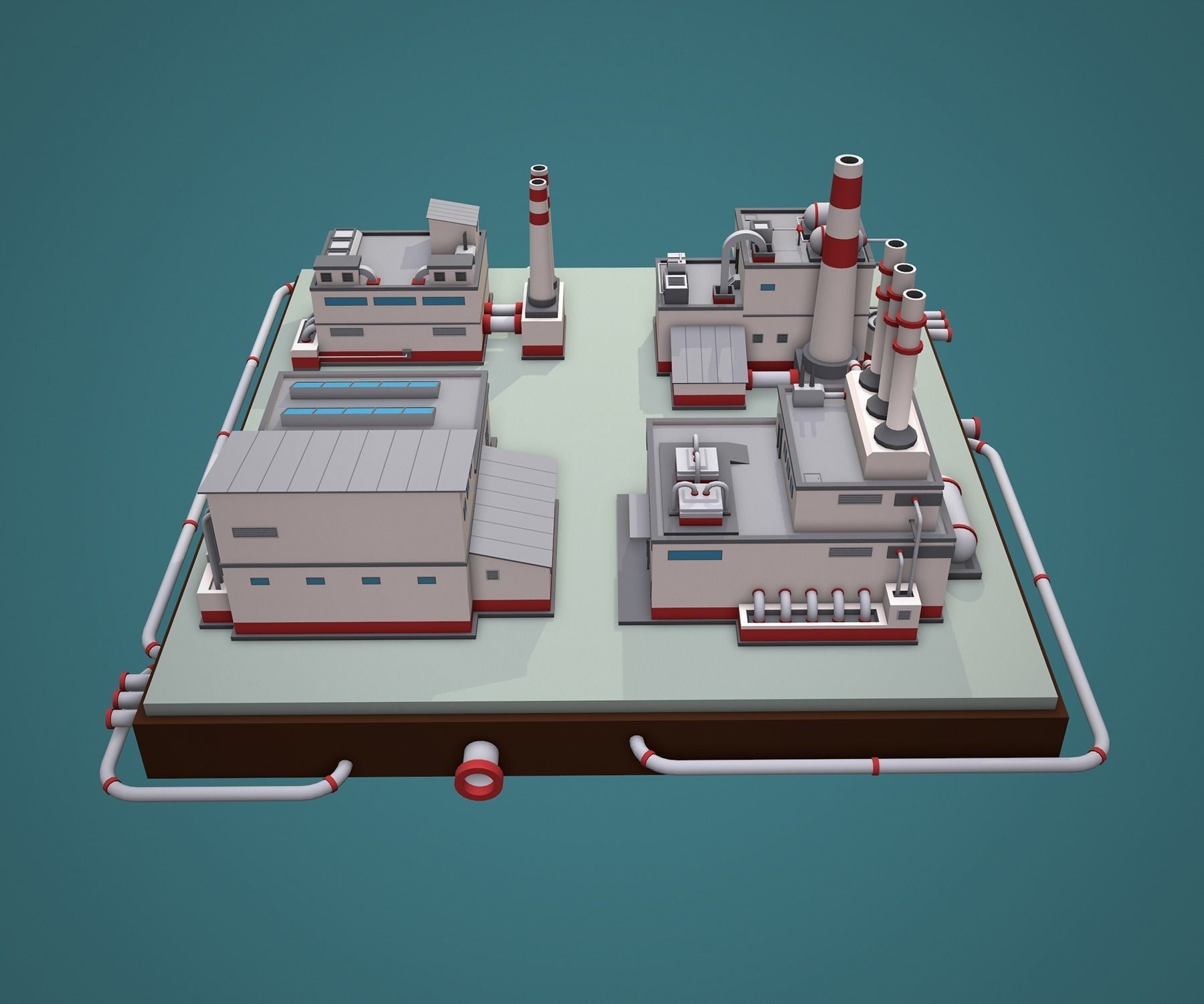 3D model Low Poly Factory VR / AR / low-poly | CGTrader