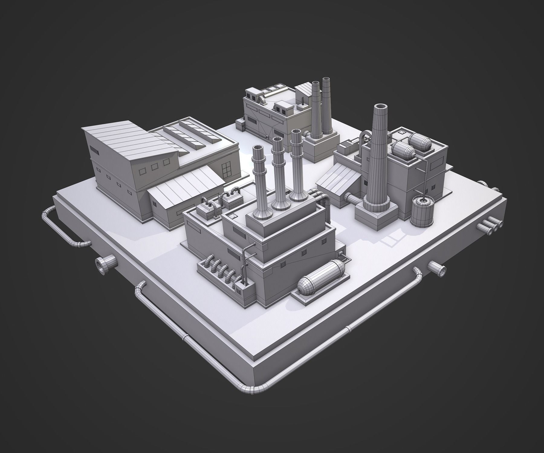 3D model Low Poly Factory VR / AR / low-poly | CGTrader