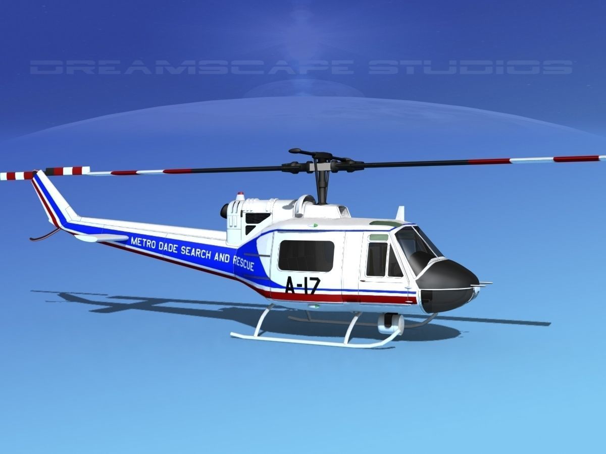 Bell 204 Dade County SAR 3D model | CGTrader