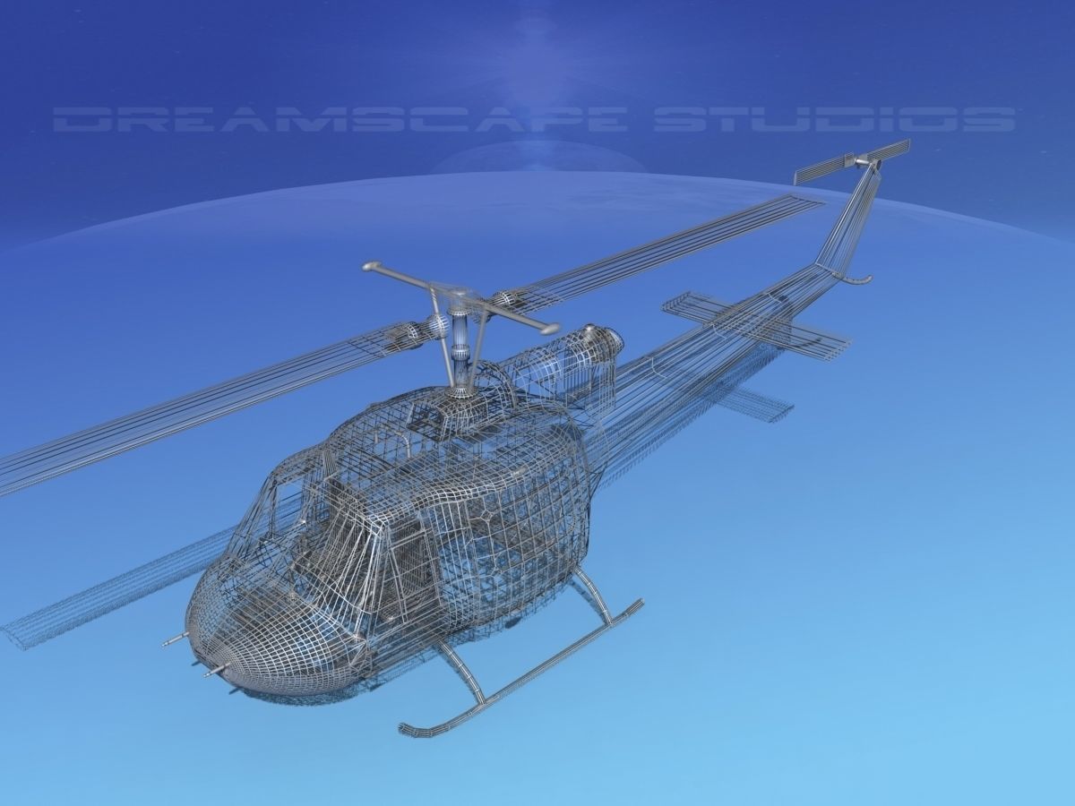 Bell 204 Gulf Coast Oil 3D model animated rigged | CGTrader