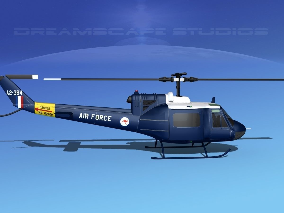 Bell UH-1B Iroquois V16 RAAF 3D model animated rigged | CGTrader