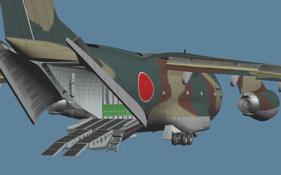 Japan Air Self-Defense Force KAWASAKI C-1 Cargo Plane 3D model | CGTrader