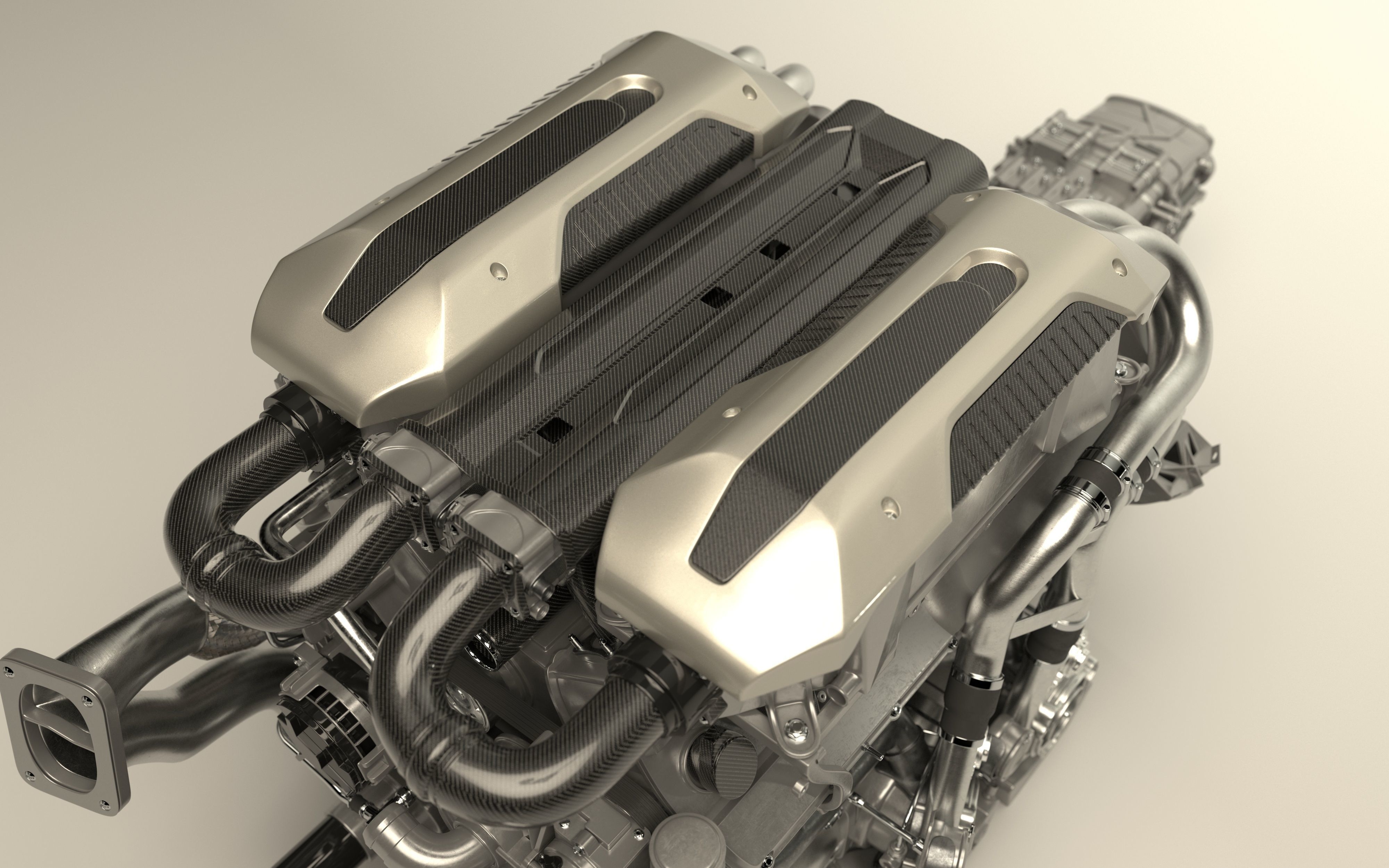 3D model Bugatti W16 Engine - Chiron - Divo VR / AR / low-poly | CGTrader
