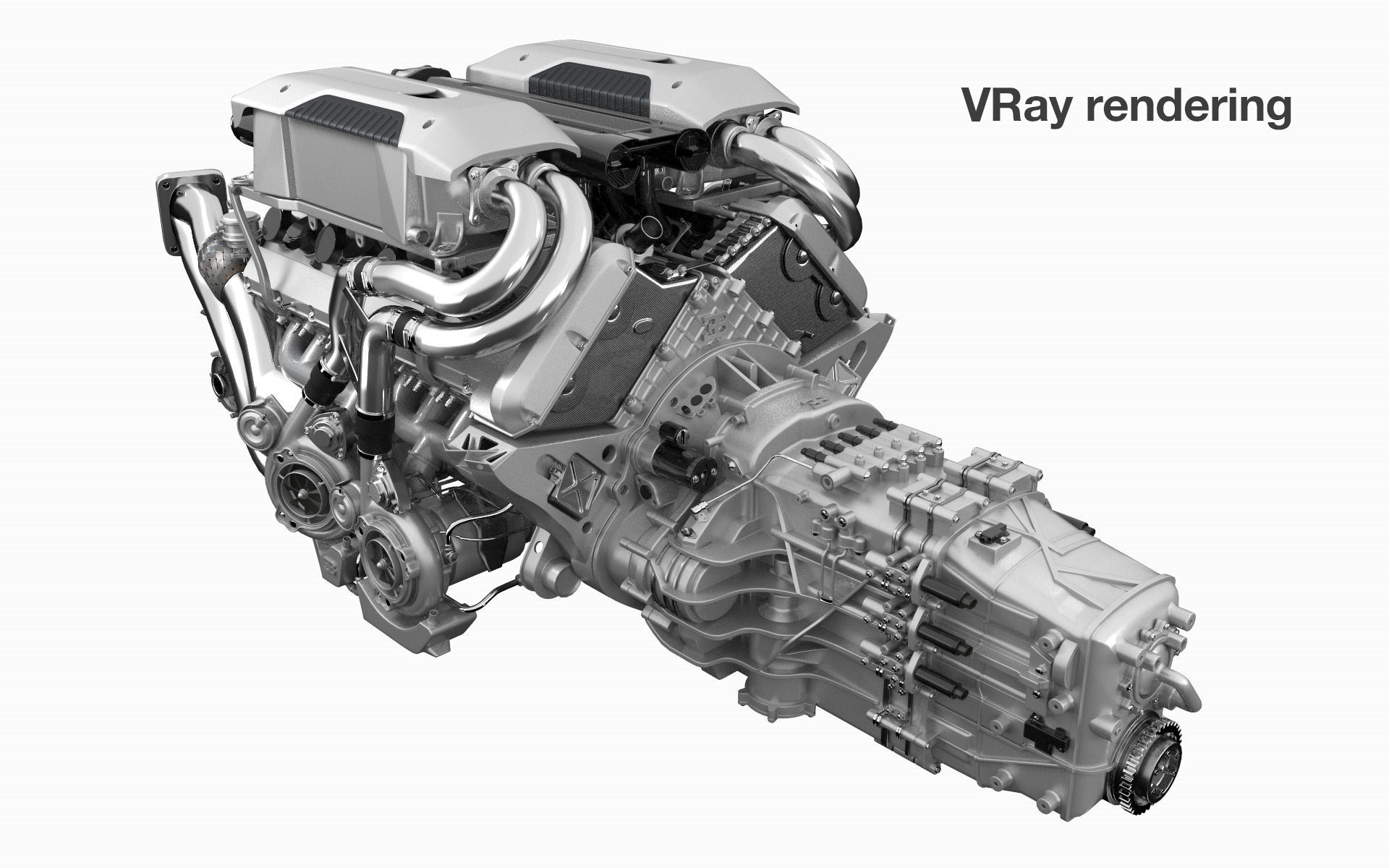 3D model Bugatti W16 Engine - Chiron - Divo VR / AR / low-poly | CGTrader