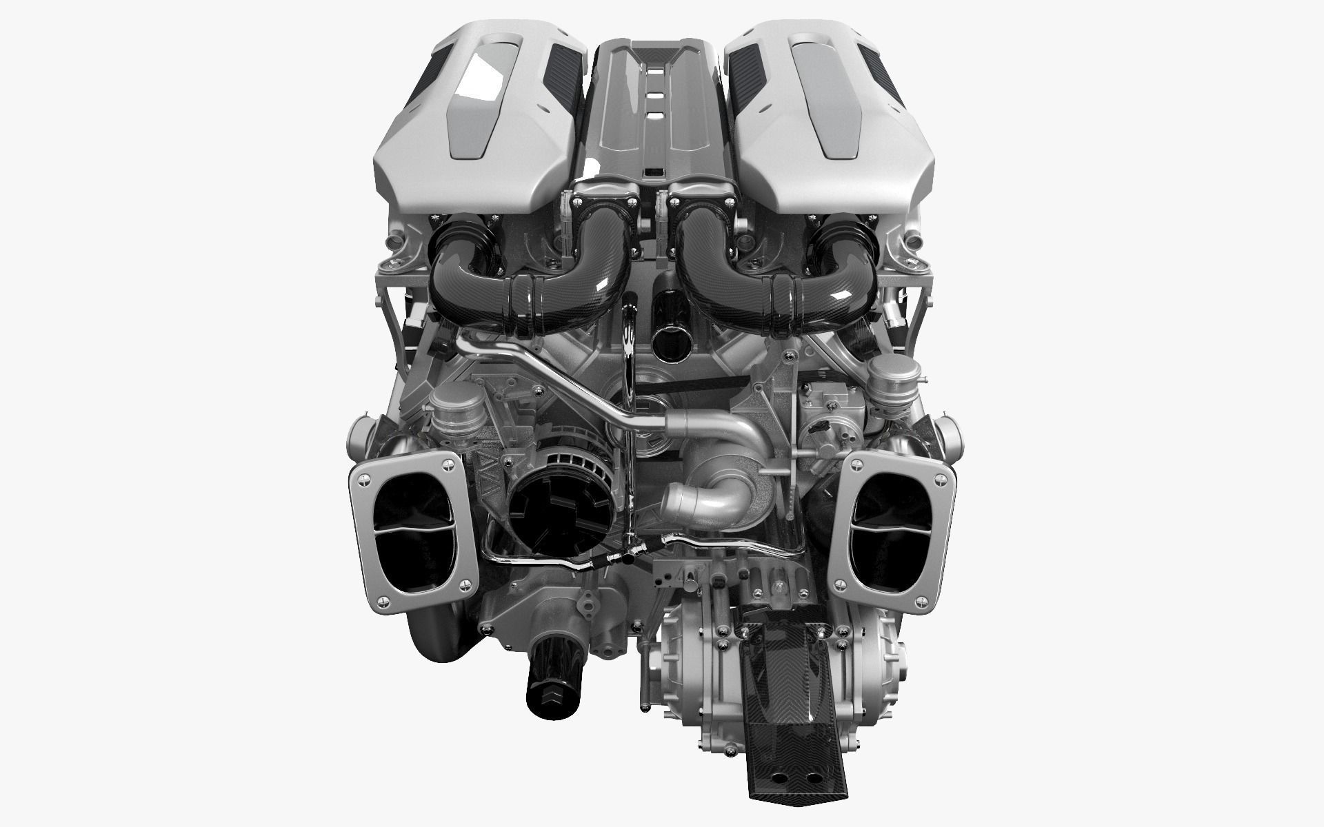 3D model Bugatti W16 Engine - Chiron - Divo VR / AR / low-poly | CGTrader