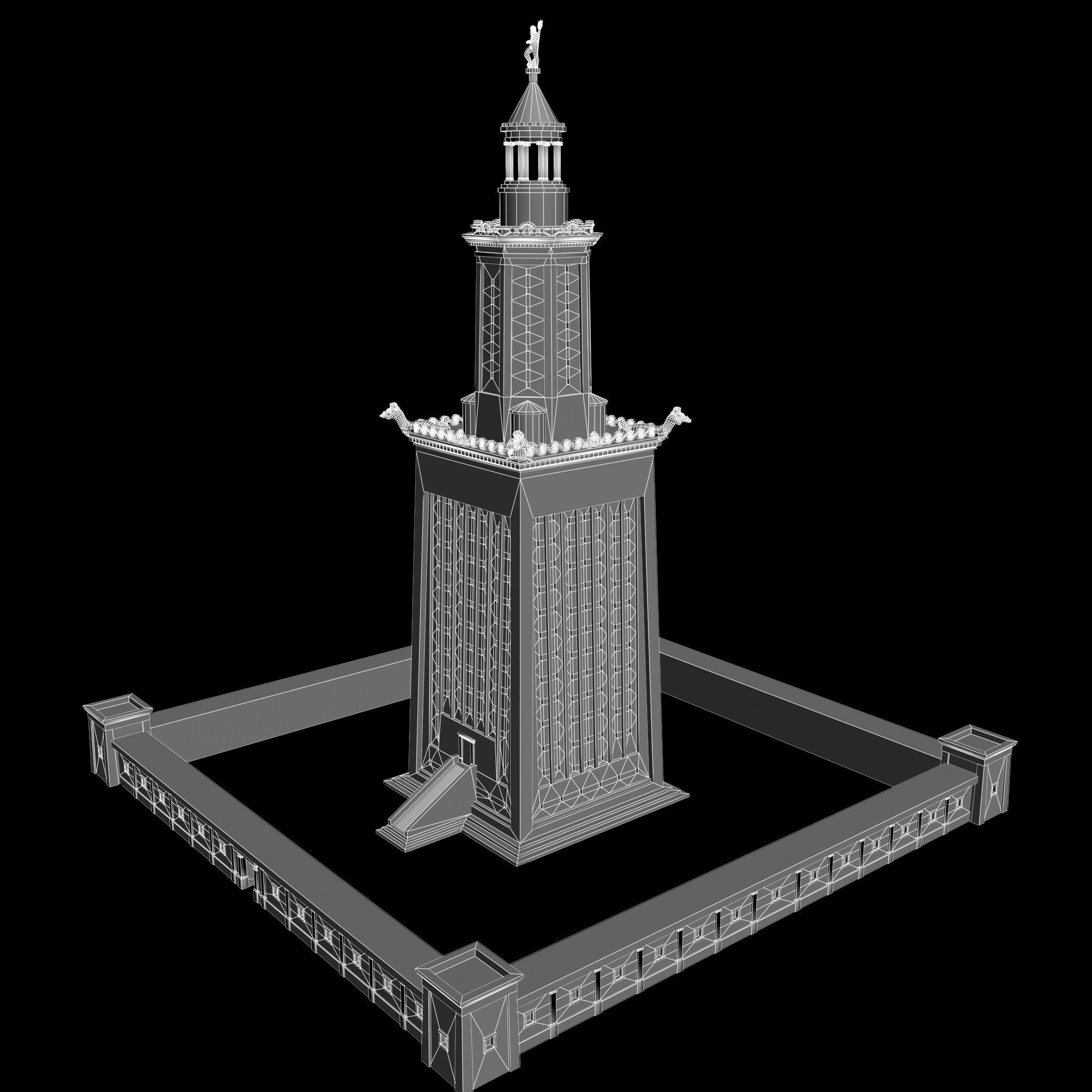 3D model Lighthouse of Alexandria VR / AR / low-poly | CGTrader