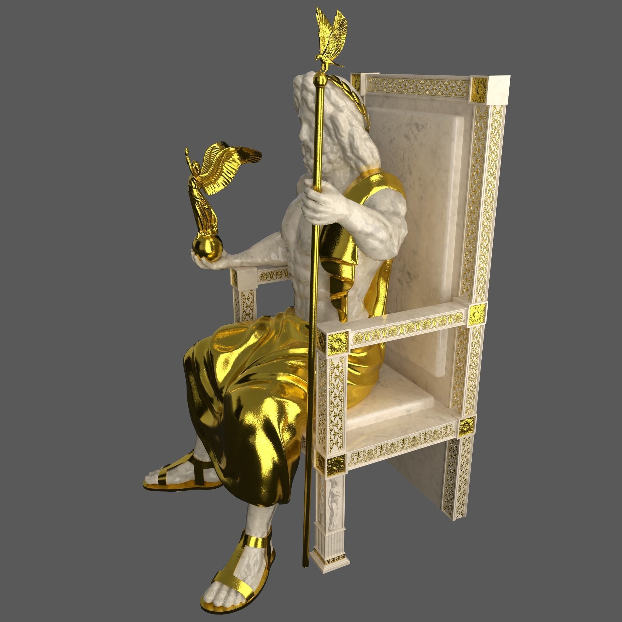 3D model Zeus Statue VR / AR / low-poly | CGTrader