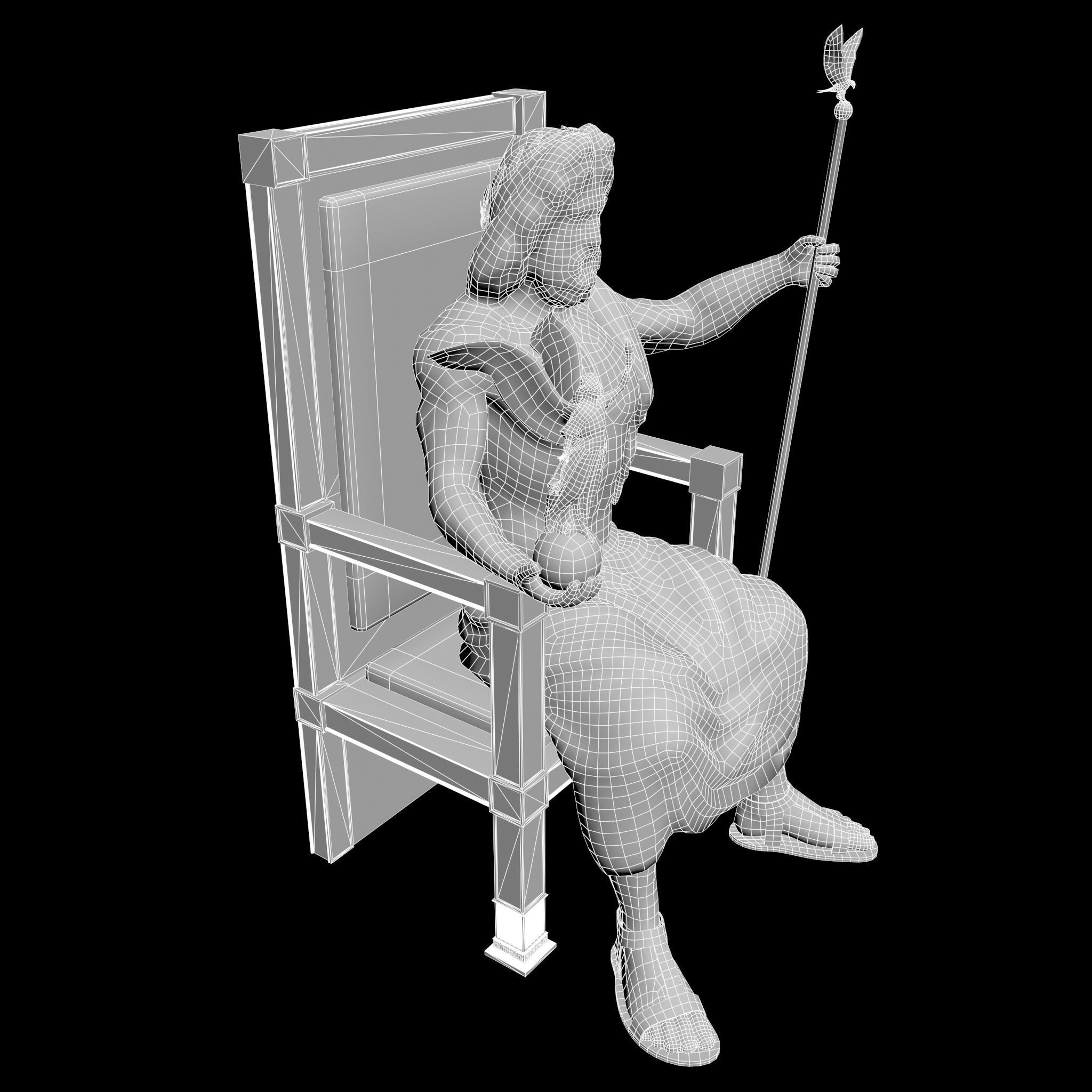 3D model Zeus Statue VR / AR / low-poly | CGTrader