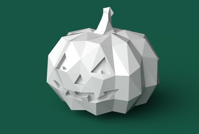 Printable Pumpkin low poly 3D model 3D printable | CGTrader