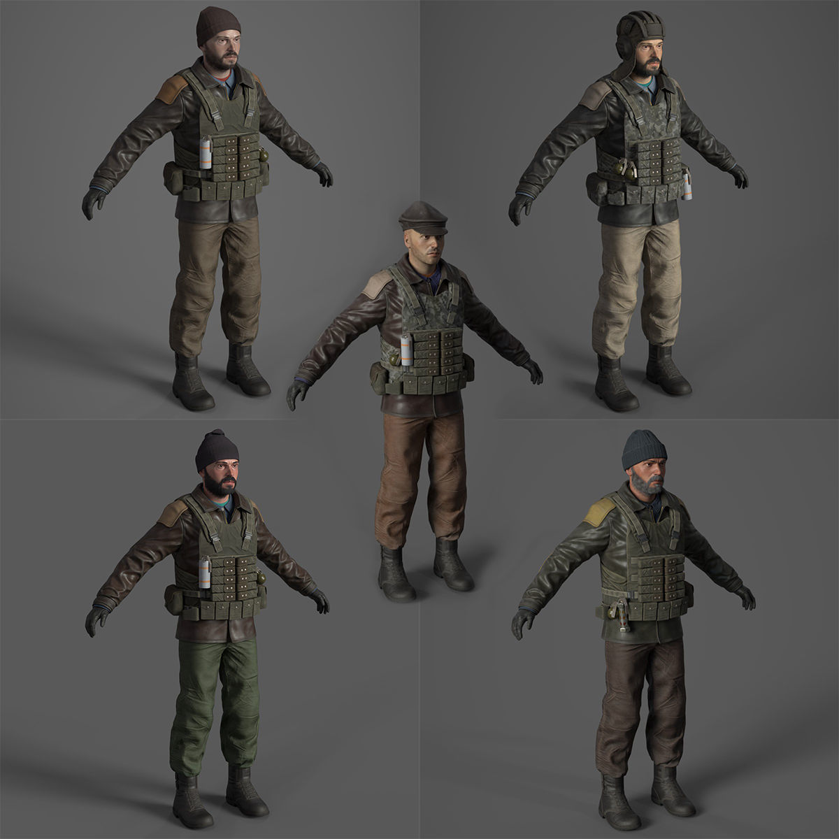 3D model Rigged Terrorist 3d model pack VR / AR / low-poly rigged ...
