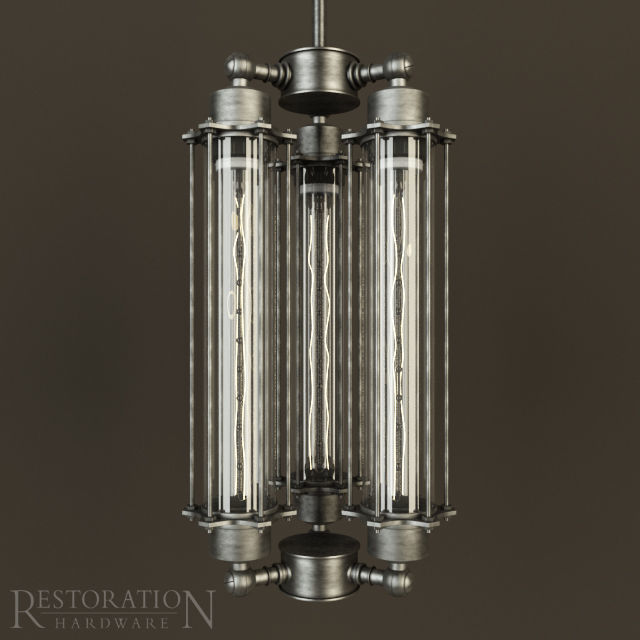 Grand Edison Metal Perforated 3-Bulb Pendant RH lamp 3D model | CGTrader