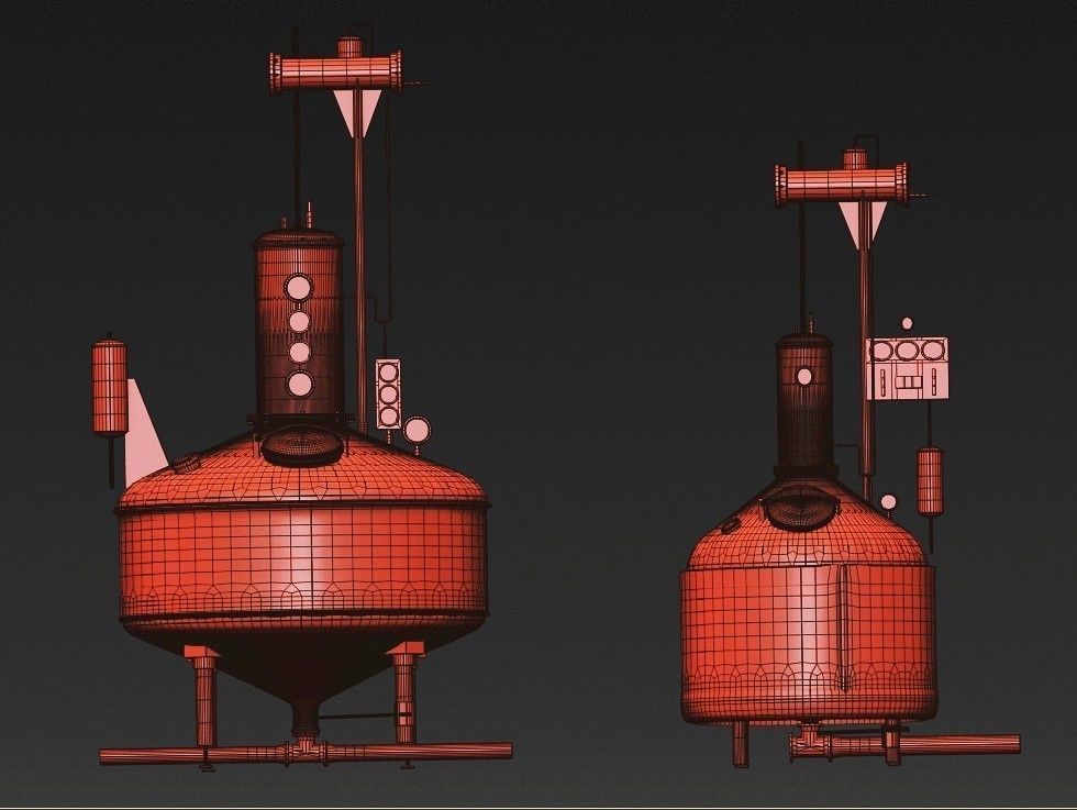 3D model Pot Kettle Stills - Whiskey Distillery VR / AR / low-poly ...