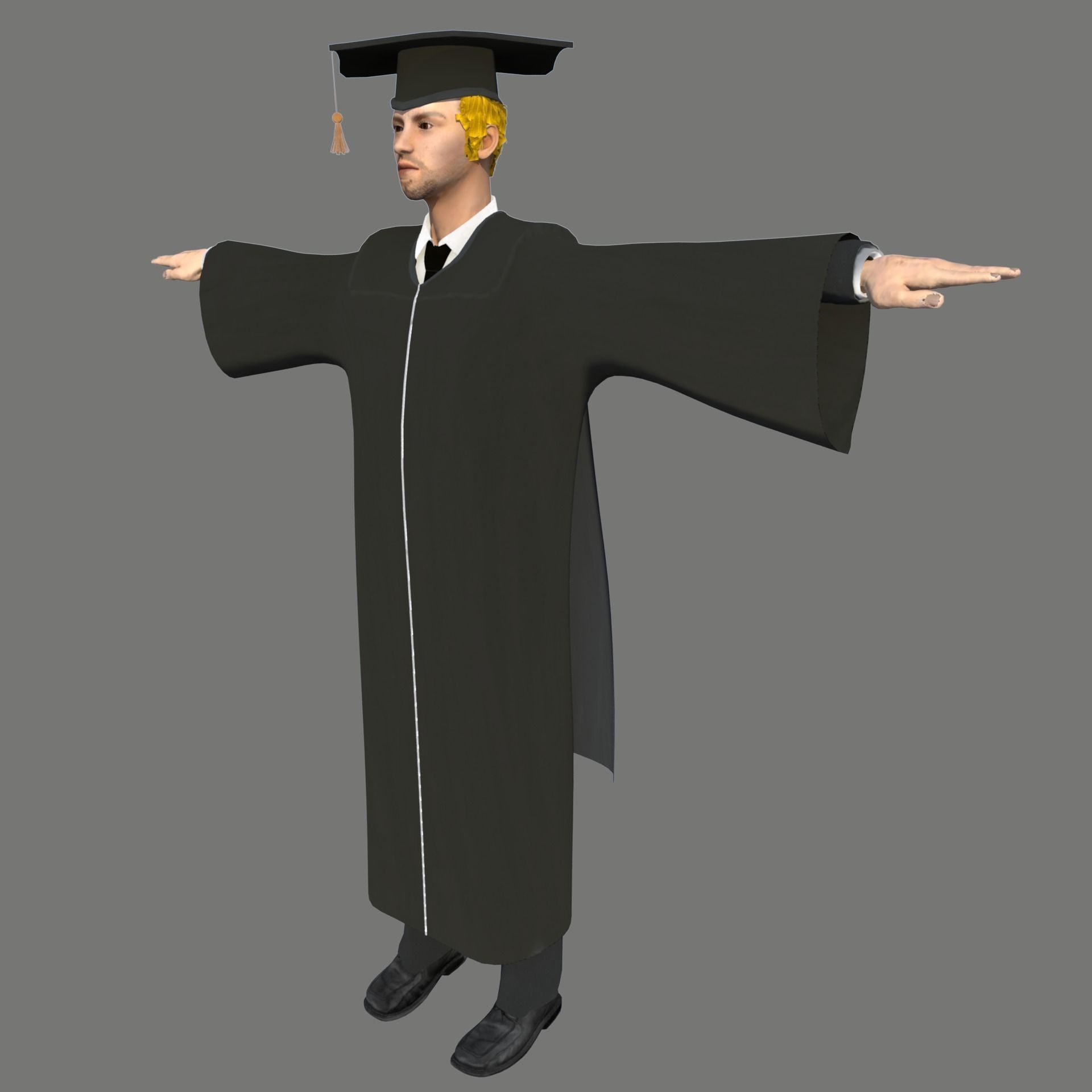 3D model Academic Gown Male Graduate 3D model W VR / AR / low-poly ...