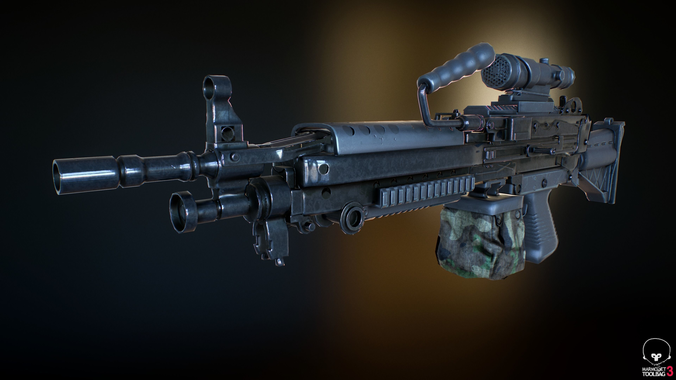 M249 machine gun free VR / AR / low-poly 3D model | CGTrader