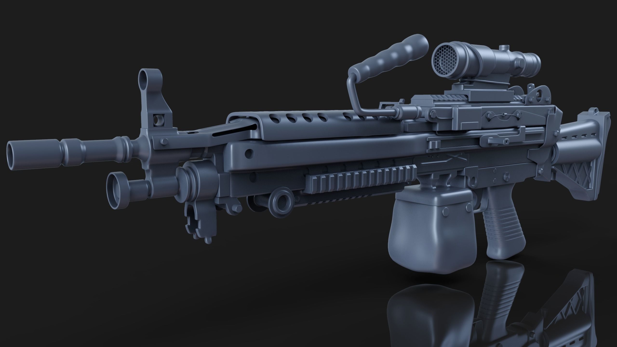 M249 machine gun free VR / AR / low-poly 3D model | CGTrader