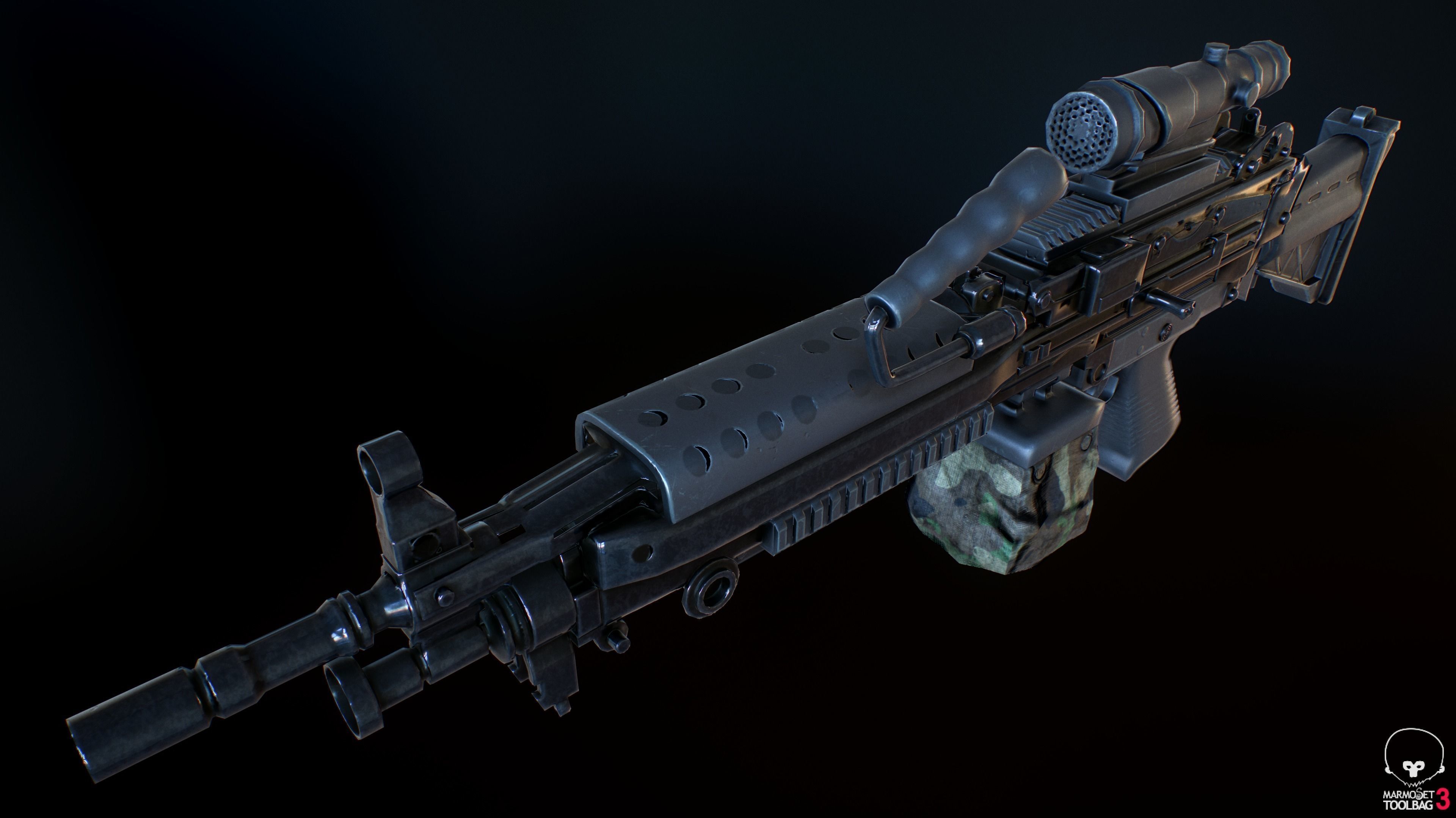 M249 machine gun free VR / AR / low-poly 3D model | CGTrader