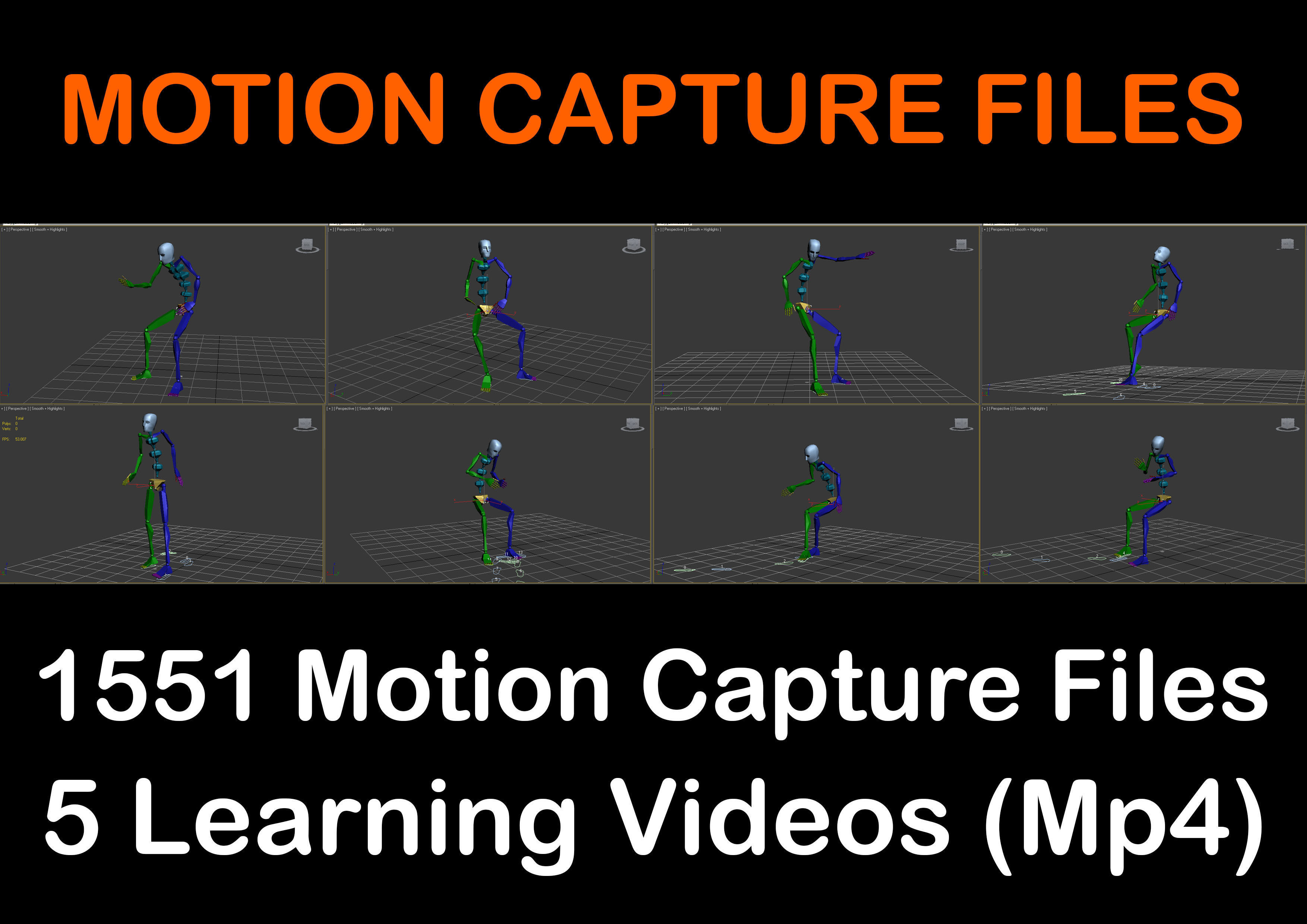 1550 Motion Capture Files and 5 Learning Videos 3D model rigged | CGTrader