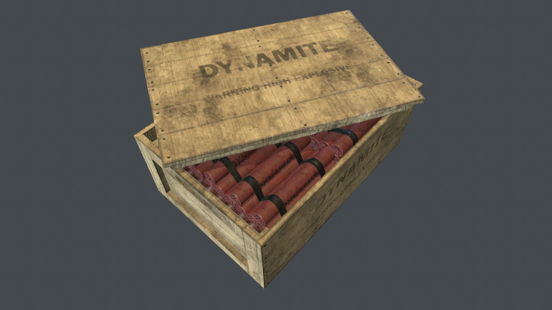 3D model Box With Dynamite Packs PBR Game Ready VR / AR / low-poly ...
