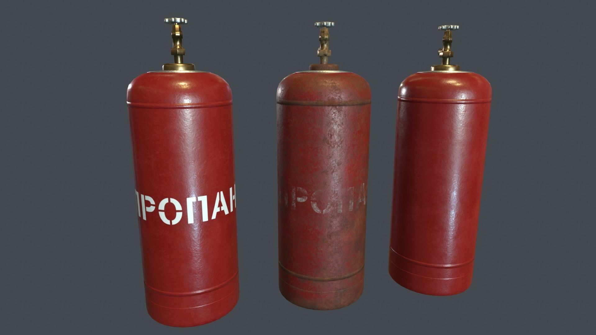 3D model 50 Liter Gas Cylinder PBR Game Ready VR / AR / low-poly | CGTrader