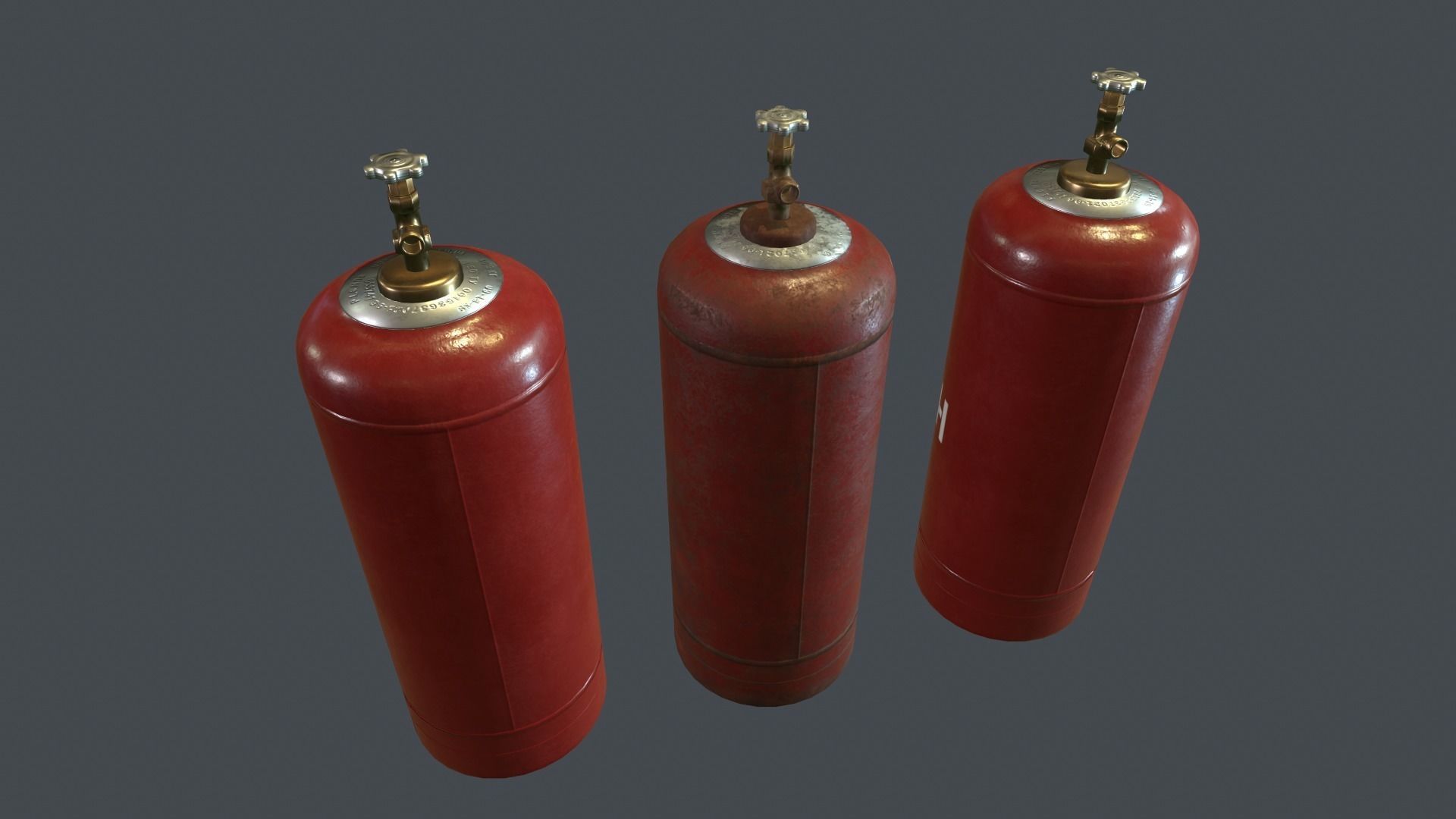 3D model 50 Liter Gas Cylinder PBR Game Ready VR / AR / low-poly | CGTrader