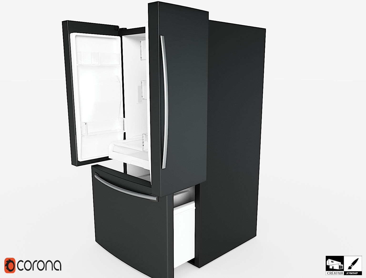 Modern Smart Fridge free VR / AR / low-poly 3D model | CGTrader