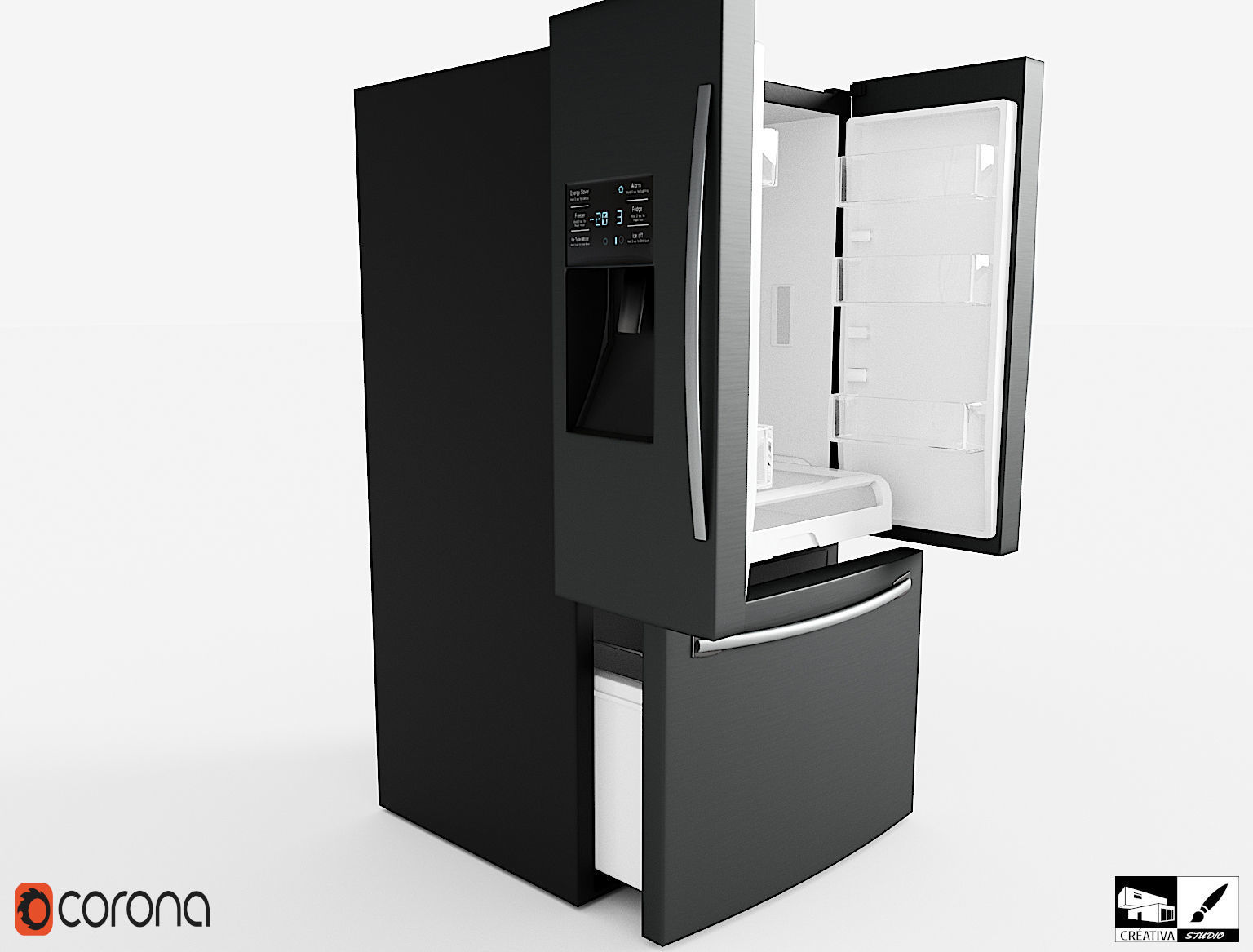 Modern Smart Fridge free VR / AR / low-poly 3D model | CGTrader