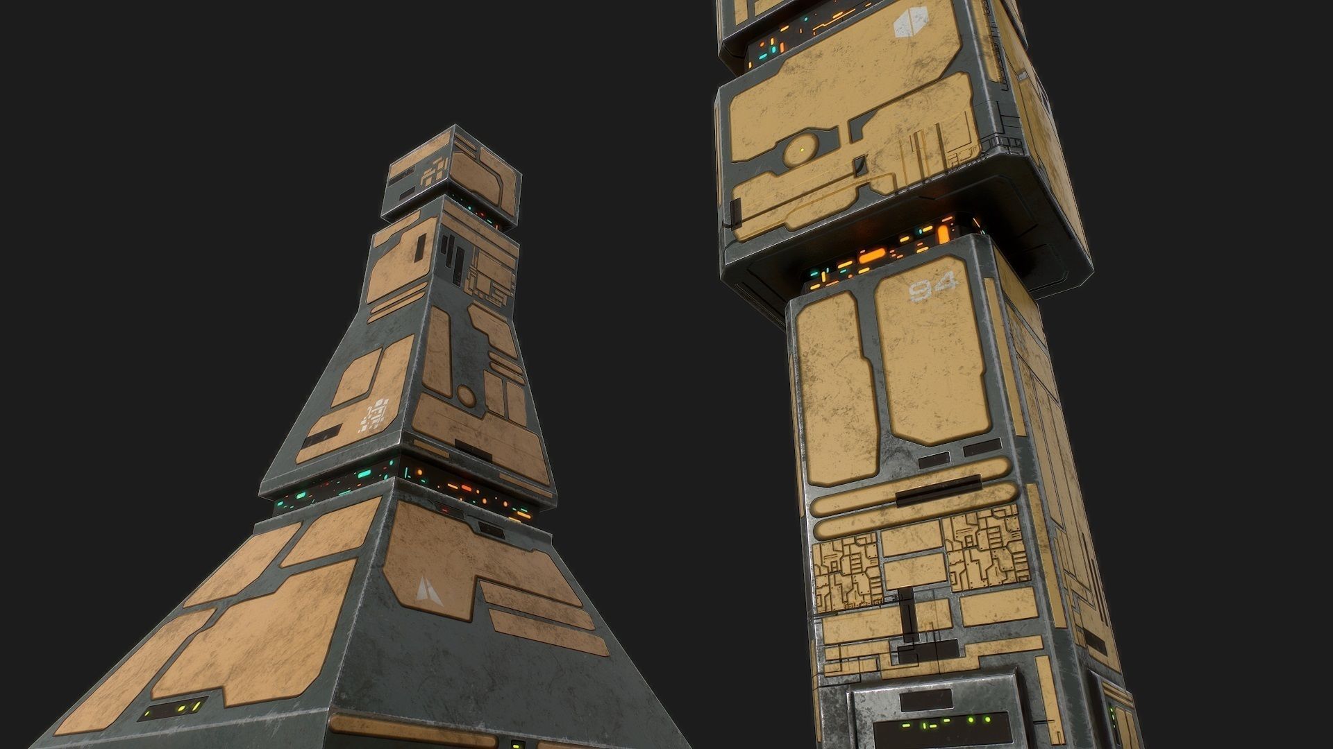 3D model 3d low poly sci fi buildings VR / AR / low-poly | CGTrader