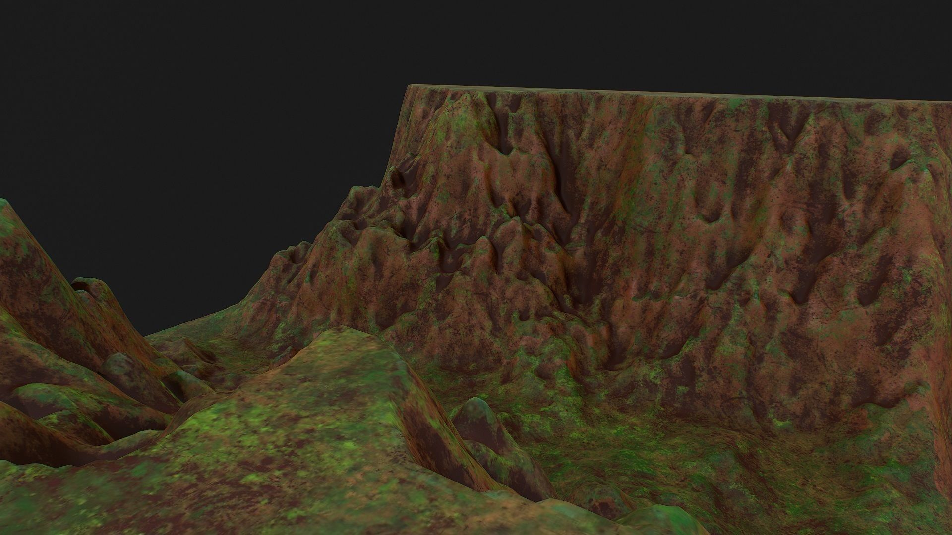 3d valley landscape piece for real time rendering free VR / AR / low ...