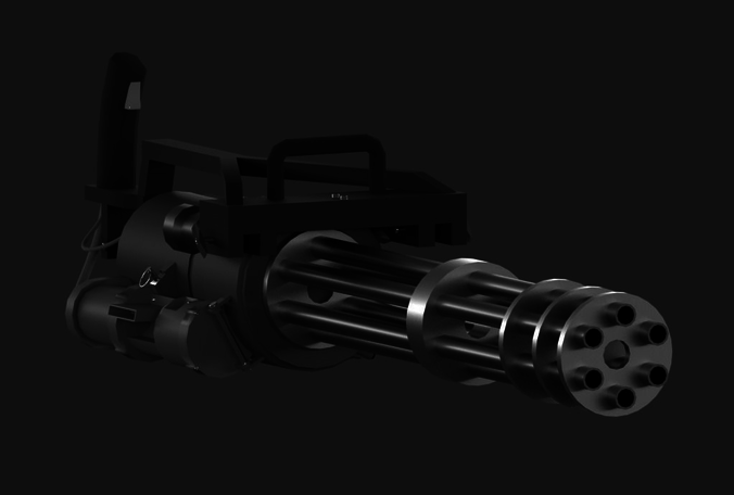 3D model Minigun VR / AR / low-poly rigged animated | CGTrader