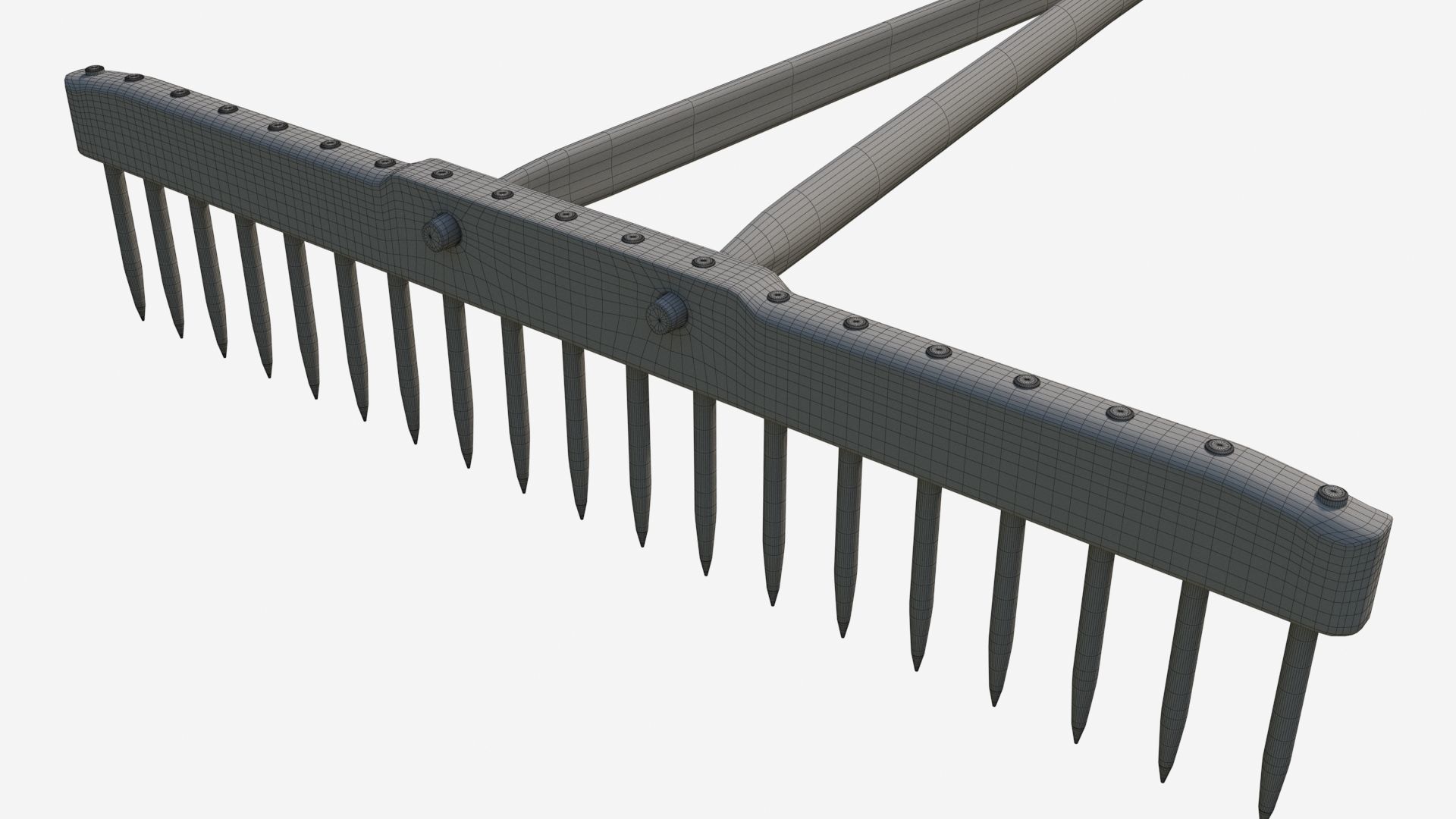 Wooden rake 3D model | CGTrader