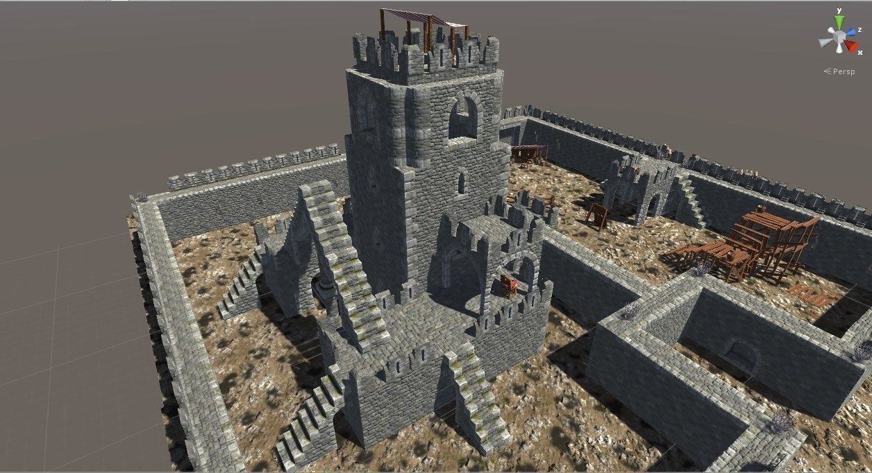 Castel Walls n Props I 66 Items I PBR I Optimized I free VR / AR / low ...