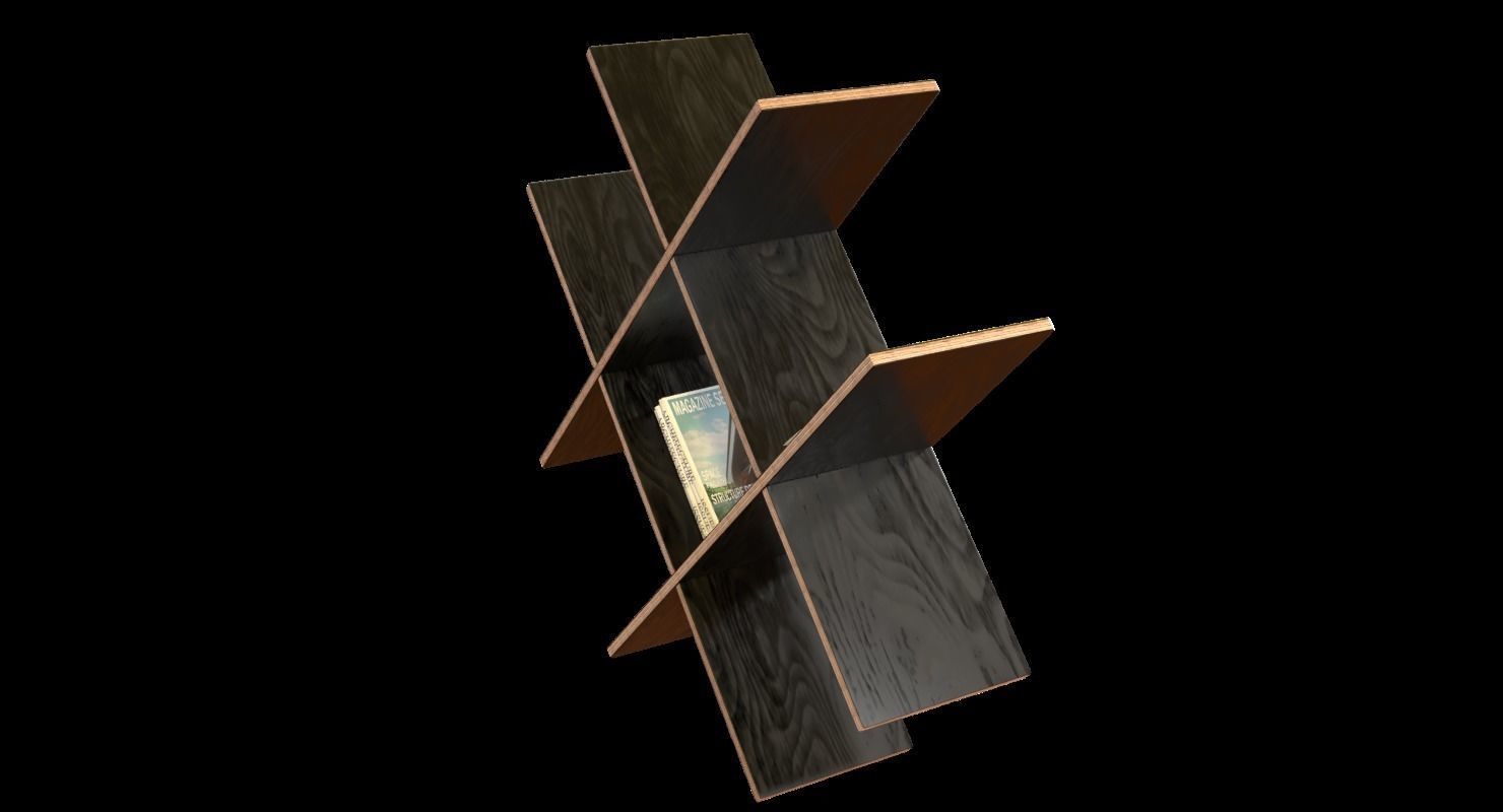 Diagonal Wall bookshelves 3D model | CGTrader